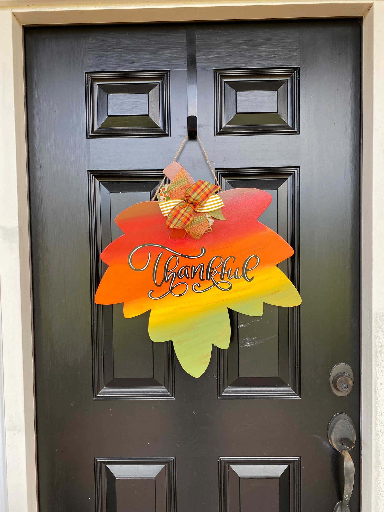 FALL LEAF Door Hanger Fall Door Hanger Leaf Wood Cut Out | Etsy