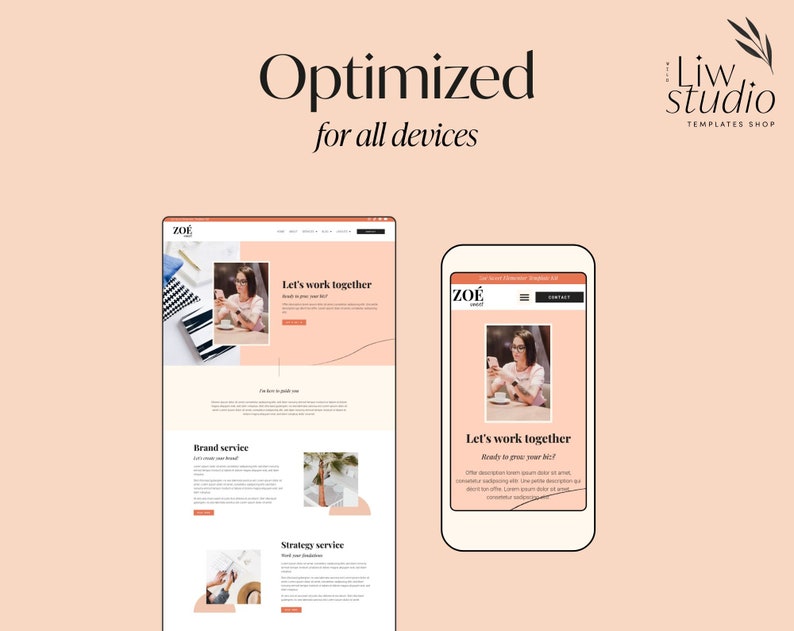 Feminine Wordpress Template Kit Elementor Pro Zoe Sweet For Coaching Business Blogger Podcast