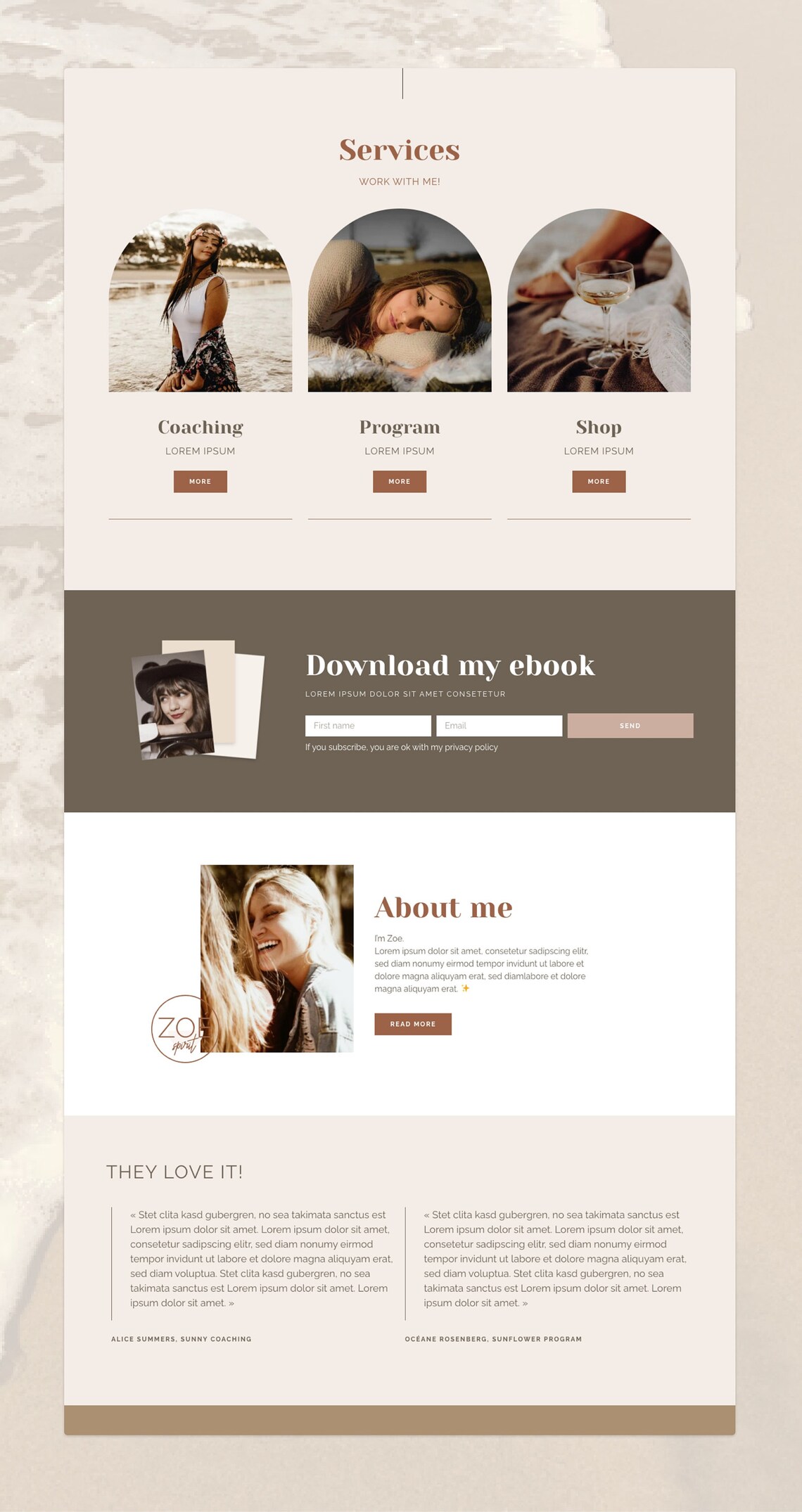 Boho Wordpress Template Kit Elementor Zoe Spirit - Showcase Website ...
