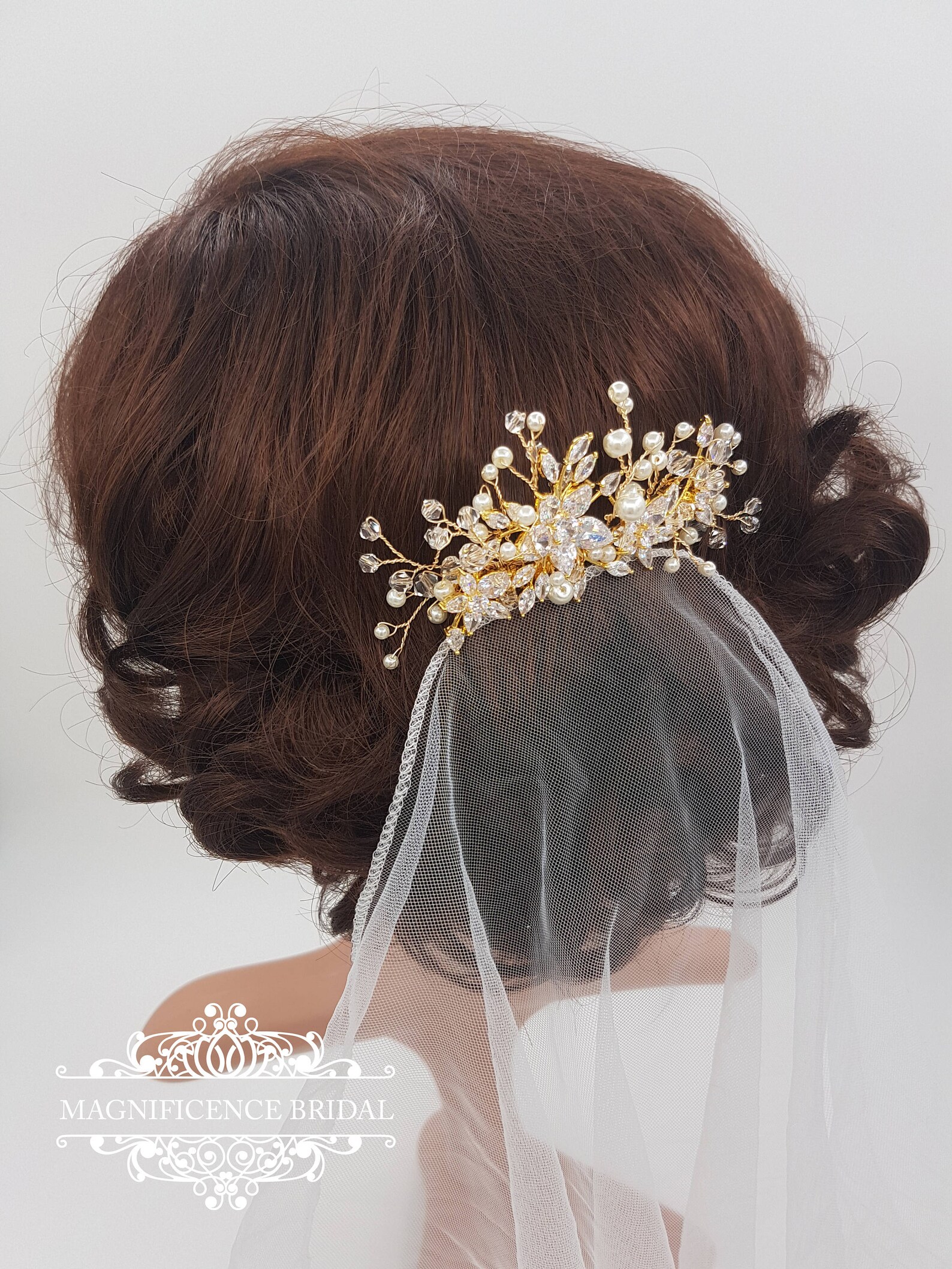 Bridal Headpiece Crystal Headpiece Gold Headpiece Rose Gold - Etsy