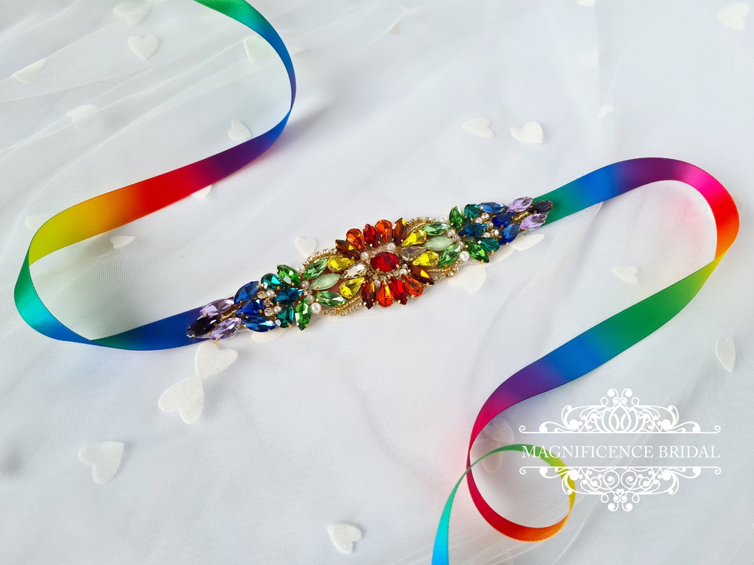 Rainbow Sash Belt, Colorful Belt, Rainbow Wedding, Pride Wedding ...