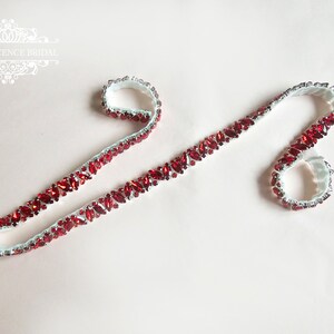 Red Thin Rhinestone Bridal Ruby Crystal Wedding Dress Sash Belt, AOIFE ...