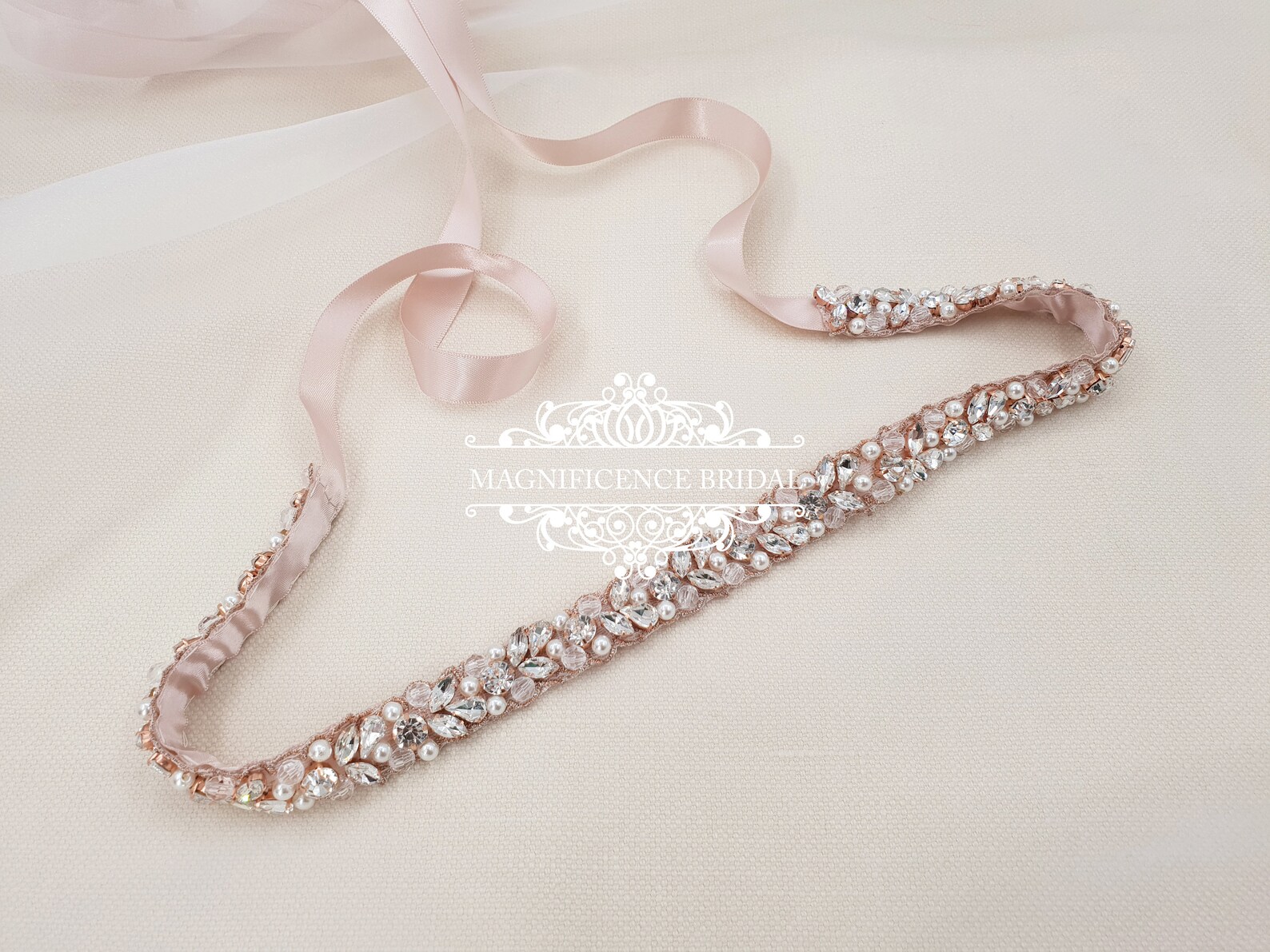 Rose Gold Bridal Belt Pearl Bridal Belt Bridal Belt Rose - Etsy