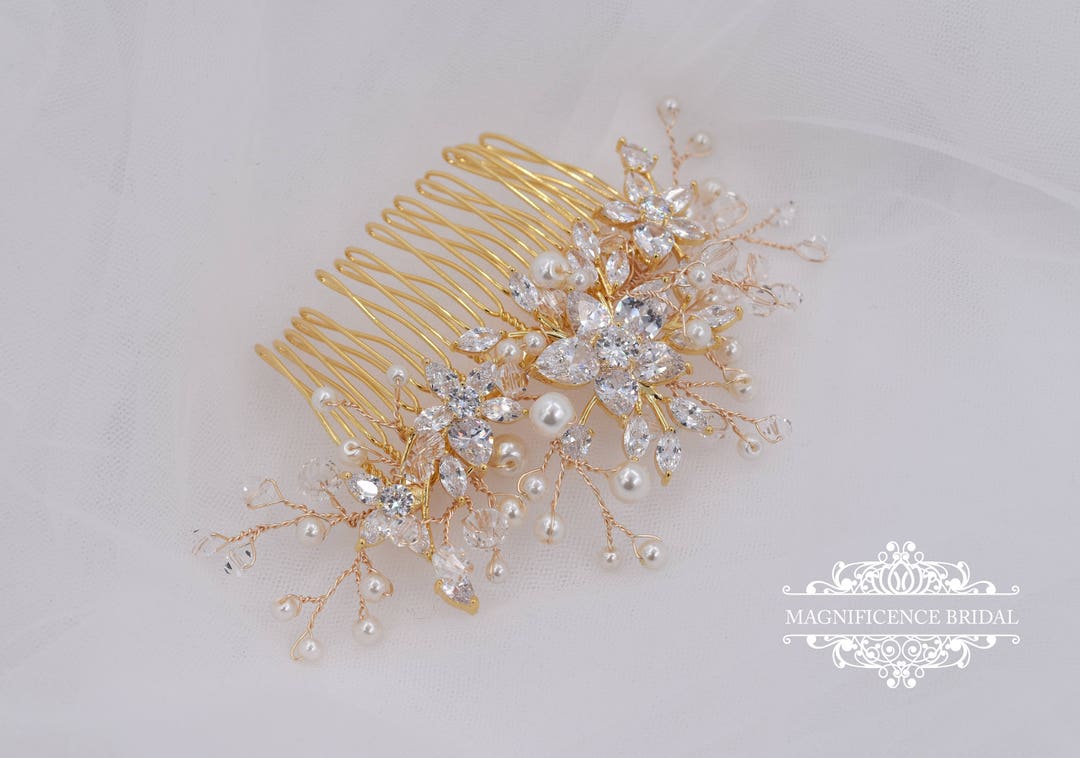 Bridal Headpiece Crystal Headpiece Gold Headpiece Rose Gold - Etsy