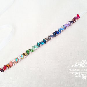 Rainbow Skinny Rhinestone Pride Belt AOIFE - Etsy