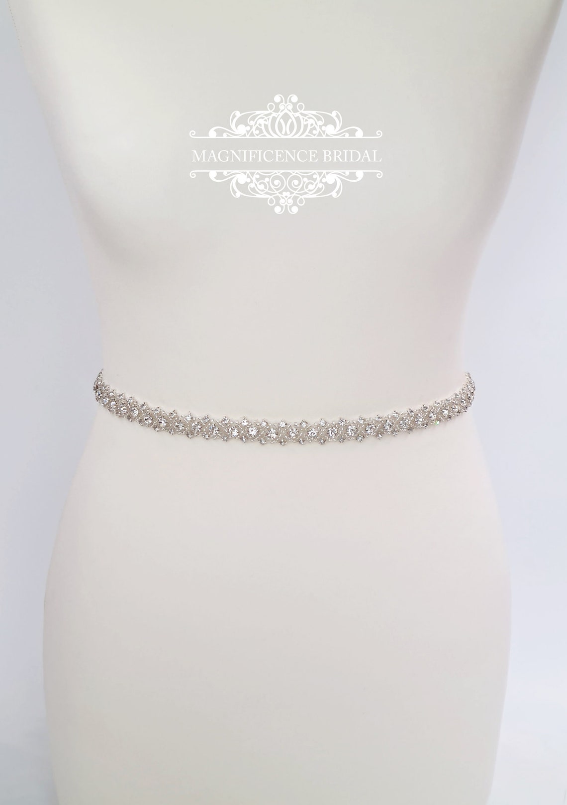 Thin Rhinestone Belt Wedding Dress Belt Diamante Belt Thin - Etsy