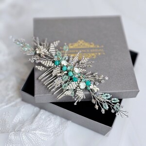 Mint Bridal Hair Comb, Wedding Headpiece, Mint Headpiece, Light Green ...