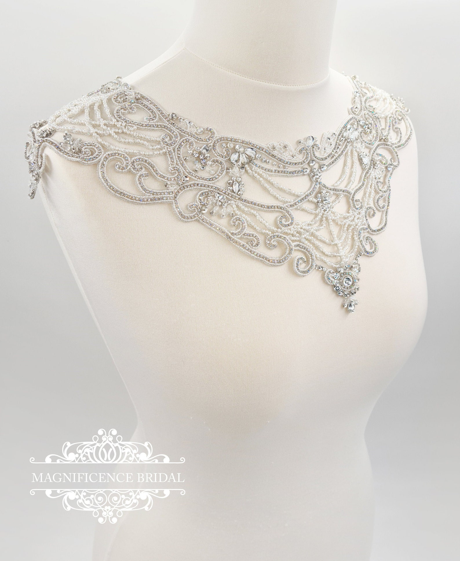 Shoulder Jewelry, Bridal Cover Up, Shoulder Cover Up, Wedding Capelet ...