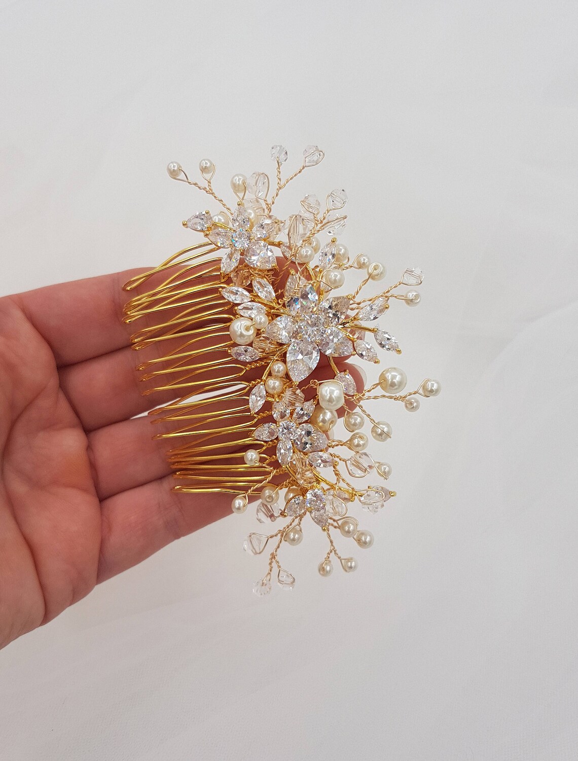Bridal Headpiece Crystal Headpiece Gold Headpiece Rose Gold - Etsy