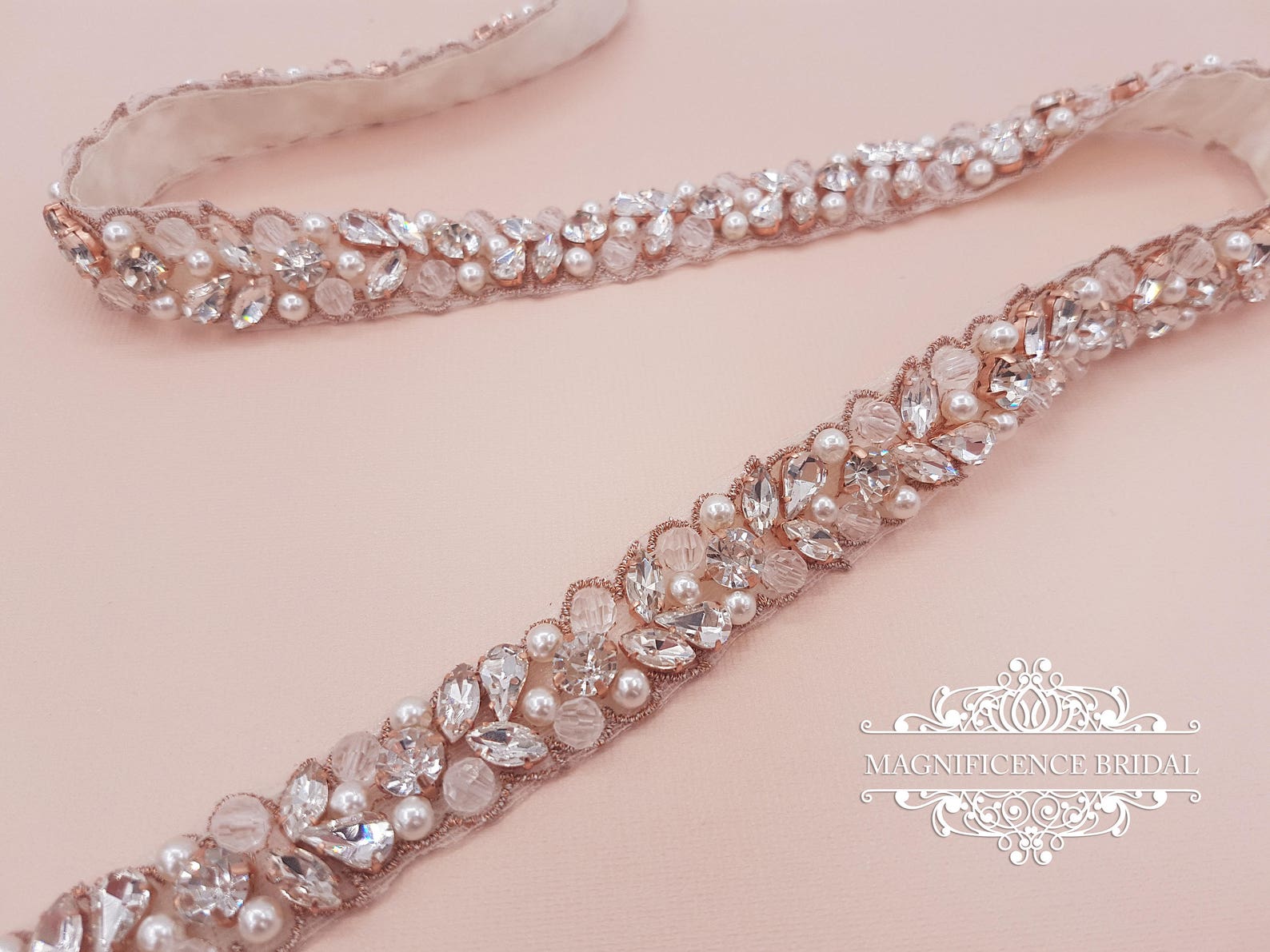 Rose Gold Bridal Belt Pearl Bridal Belt Bridal Belt Rose - Etsy