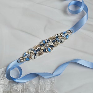 Light Blue Sash, Blue Bridal Belt, French Blue Bridal, Sash Belt, Light ...