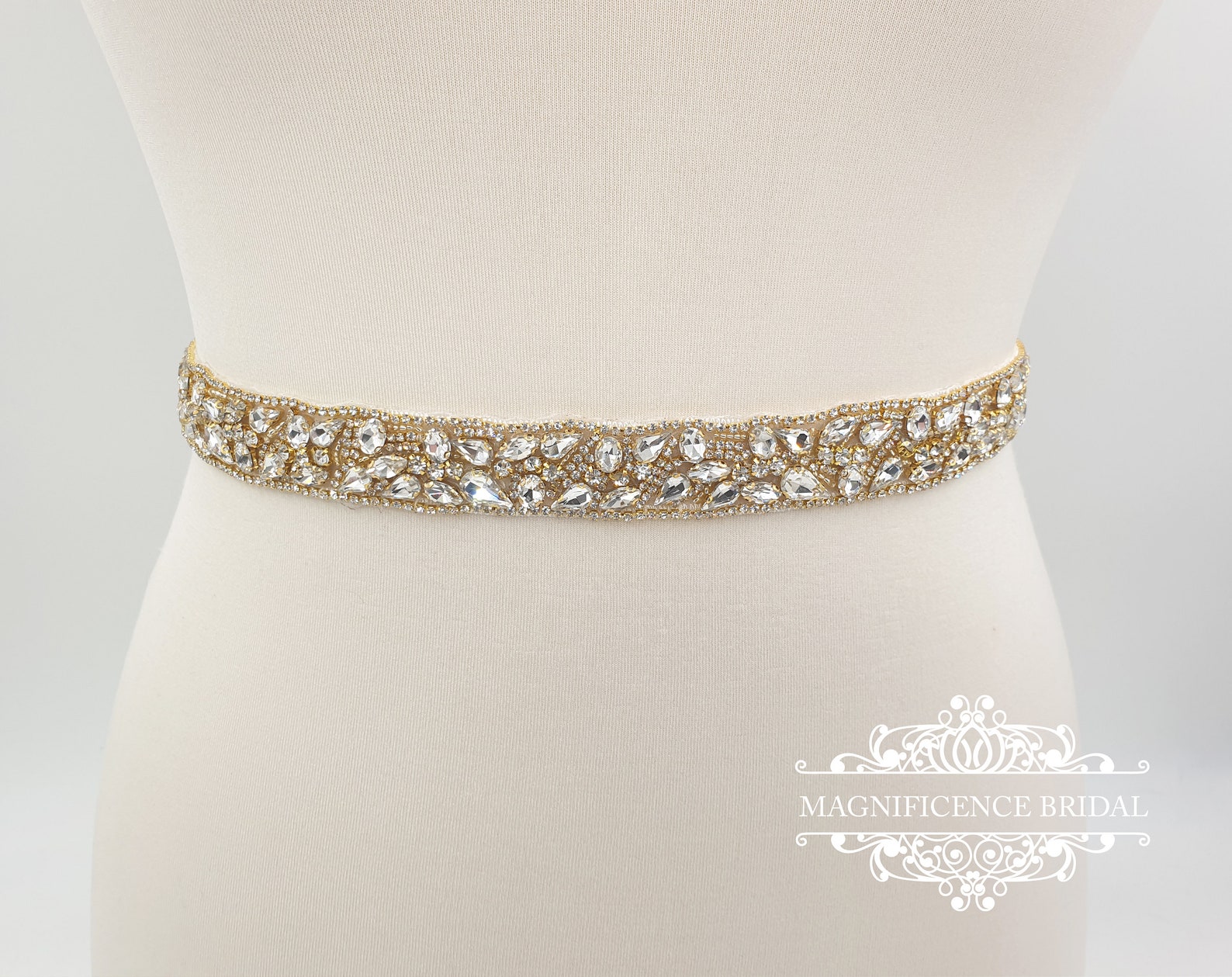 Gold Rhinestone Belt Gold Belt Gold Wedding Belt Bridal - Etsy