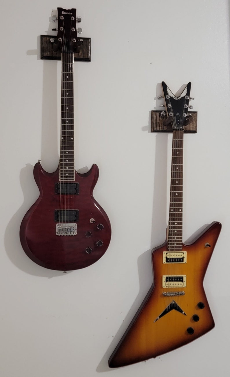 Guitar Wall Hanger Solid Oak Custom Made Electric Guitar Rack Sweet ...