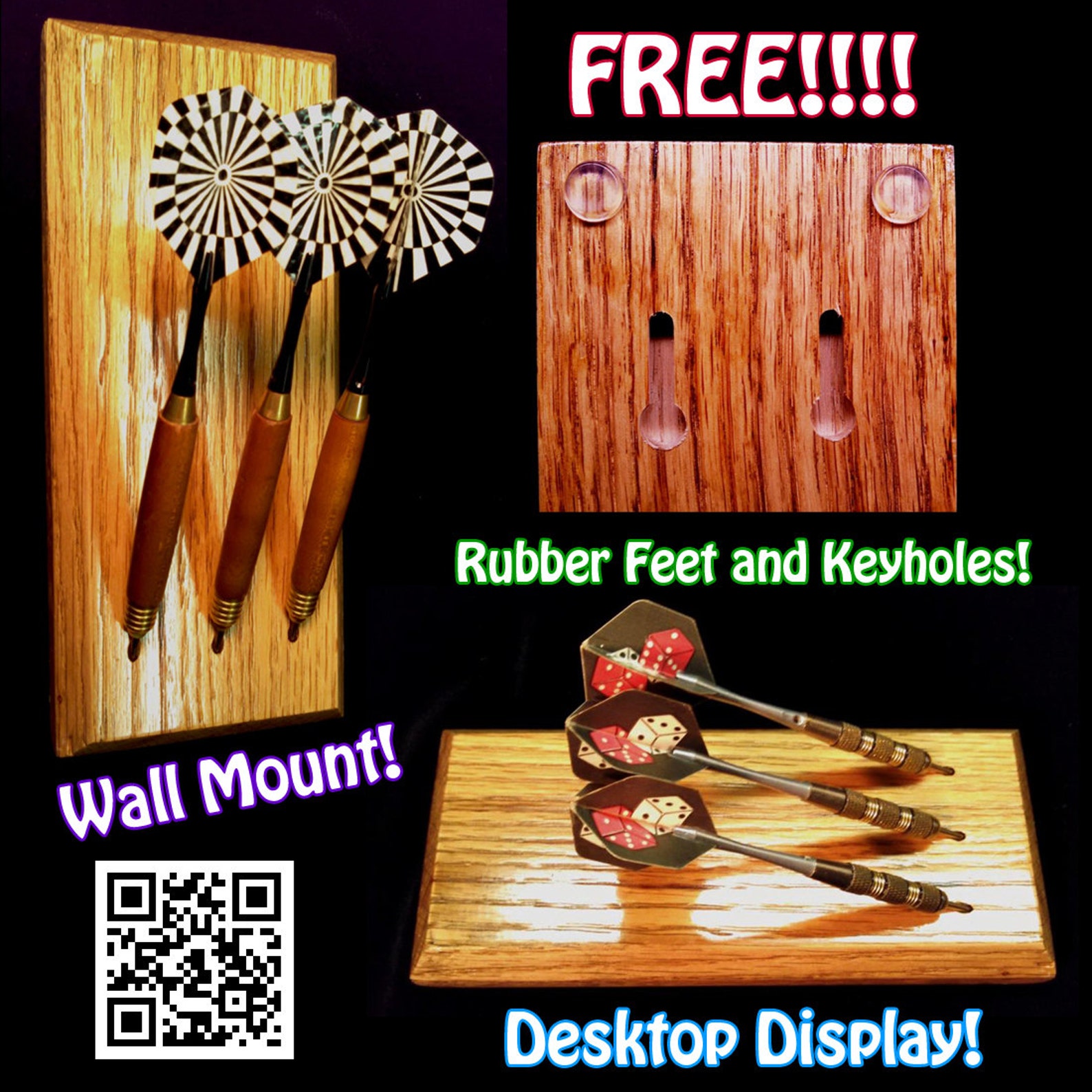 Deluxe - Custom Dart Rack and Desktop Display - Multiple Styles! Light ...