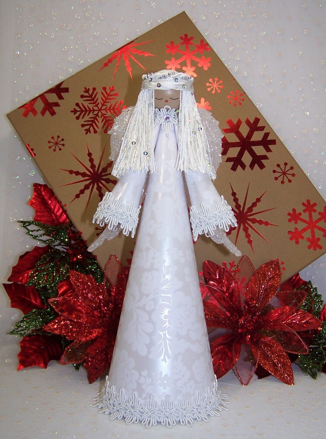 White Angel Tree Topper, 11 3/4 Christmas Angel, - Etsy
