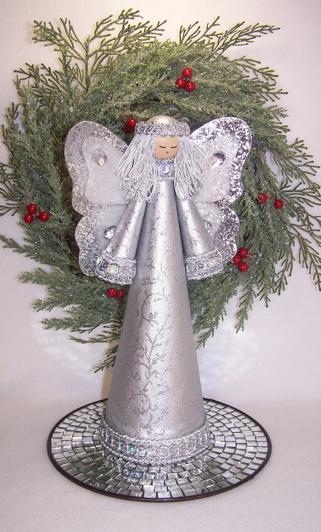 Silver Christmas Angel, Tree Topper, 12 Inch, Centerpiece, Gift ...
