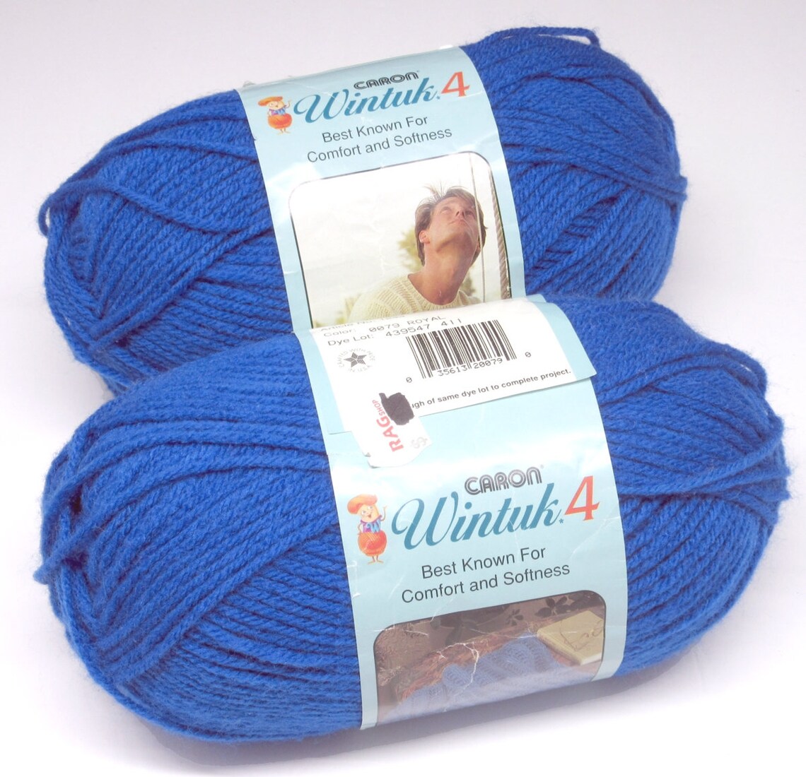 2 Skeins Caron Wintuk 4 Yarn Royal Blue Mothproof | Etsy