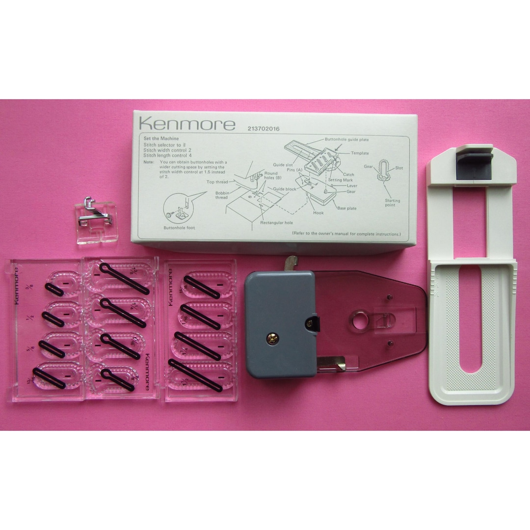 Kenmore Buttonholer Attachment Set 213702016 Base Plate Guide Plate 12 ...
