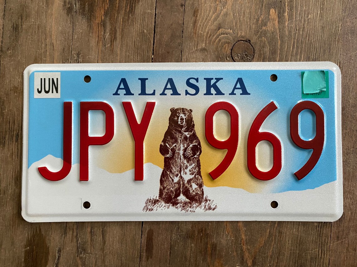 Alaska License Plate Standing Brown Bear Grizzly Bear JPY 969 | Etsy