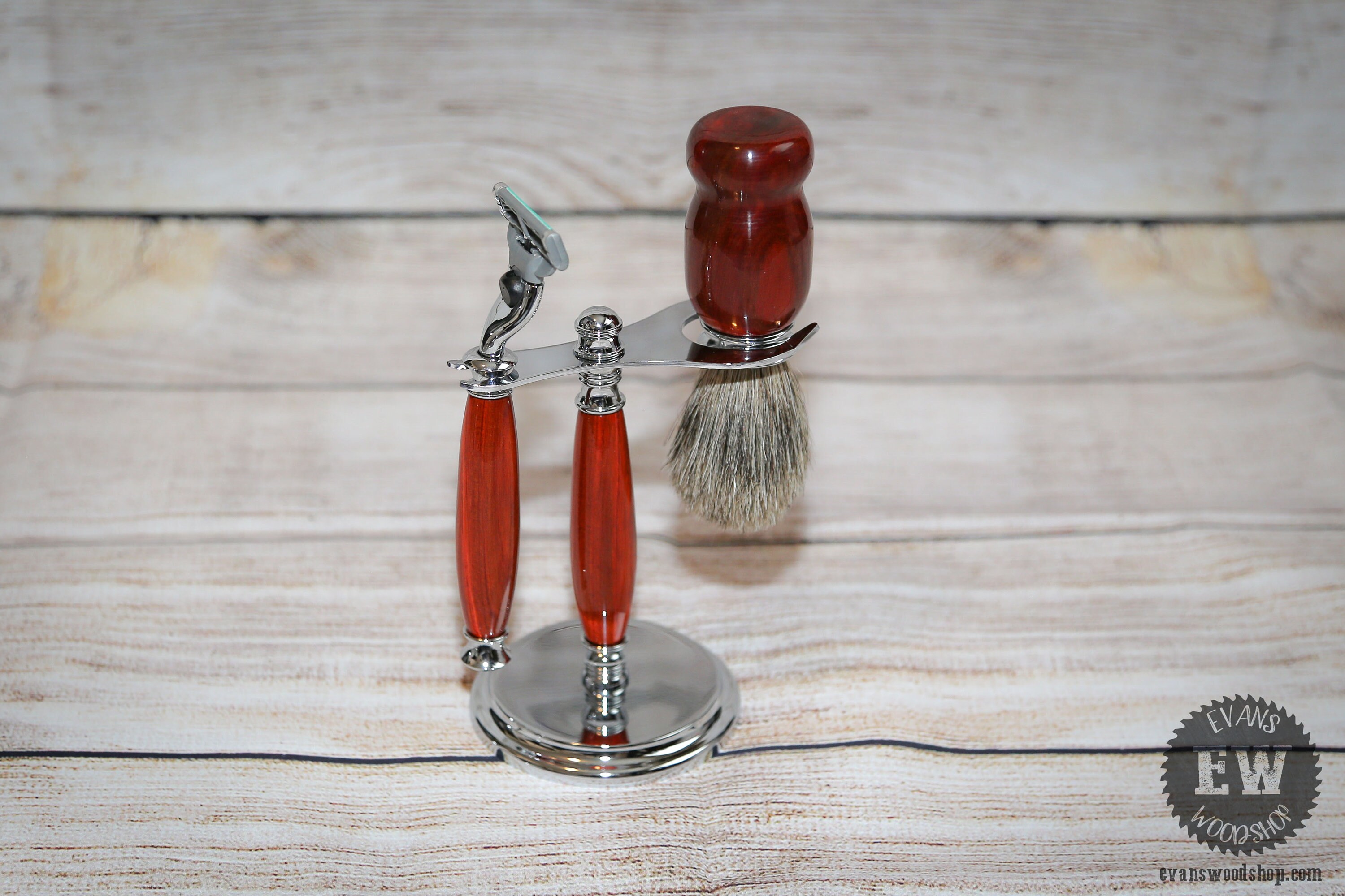 Shaving Kit - Bloodwood - Handmade Shaving Set With Shaving Stand ...