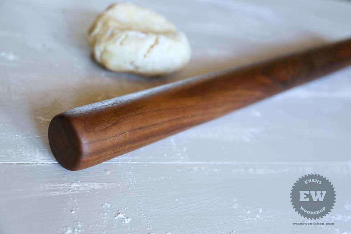 Rolling Pin Solid Walnut Wood Handmade Wood Rolling Pin | Etsy