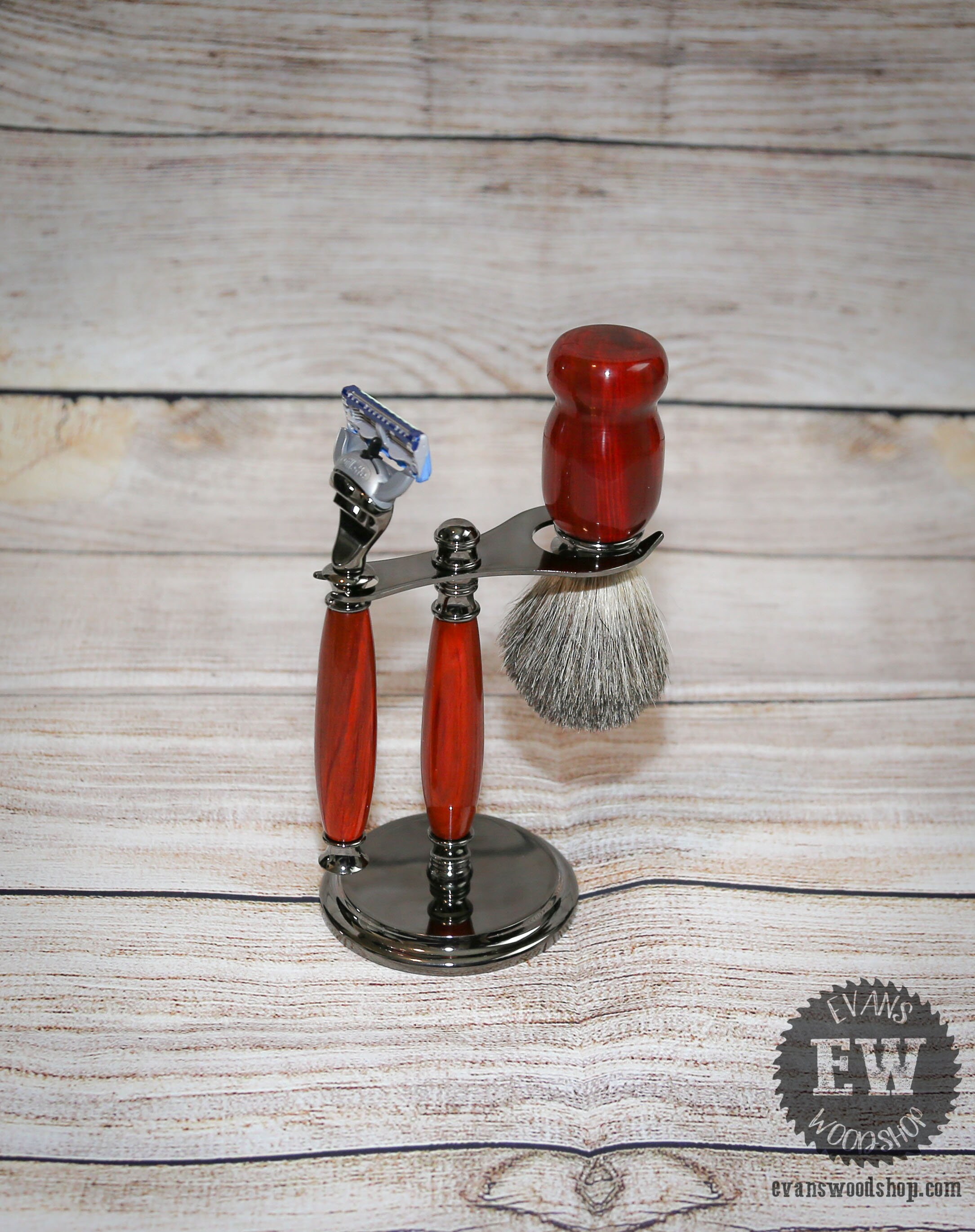 Shaving Kit - Bloodwood - Handmade Shaving Set With Shaving Stand ...