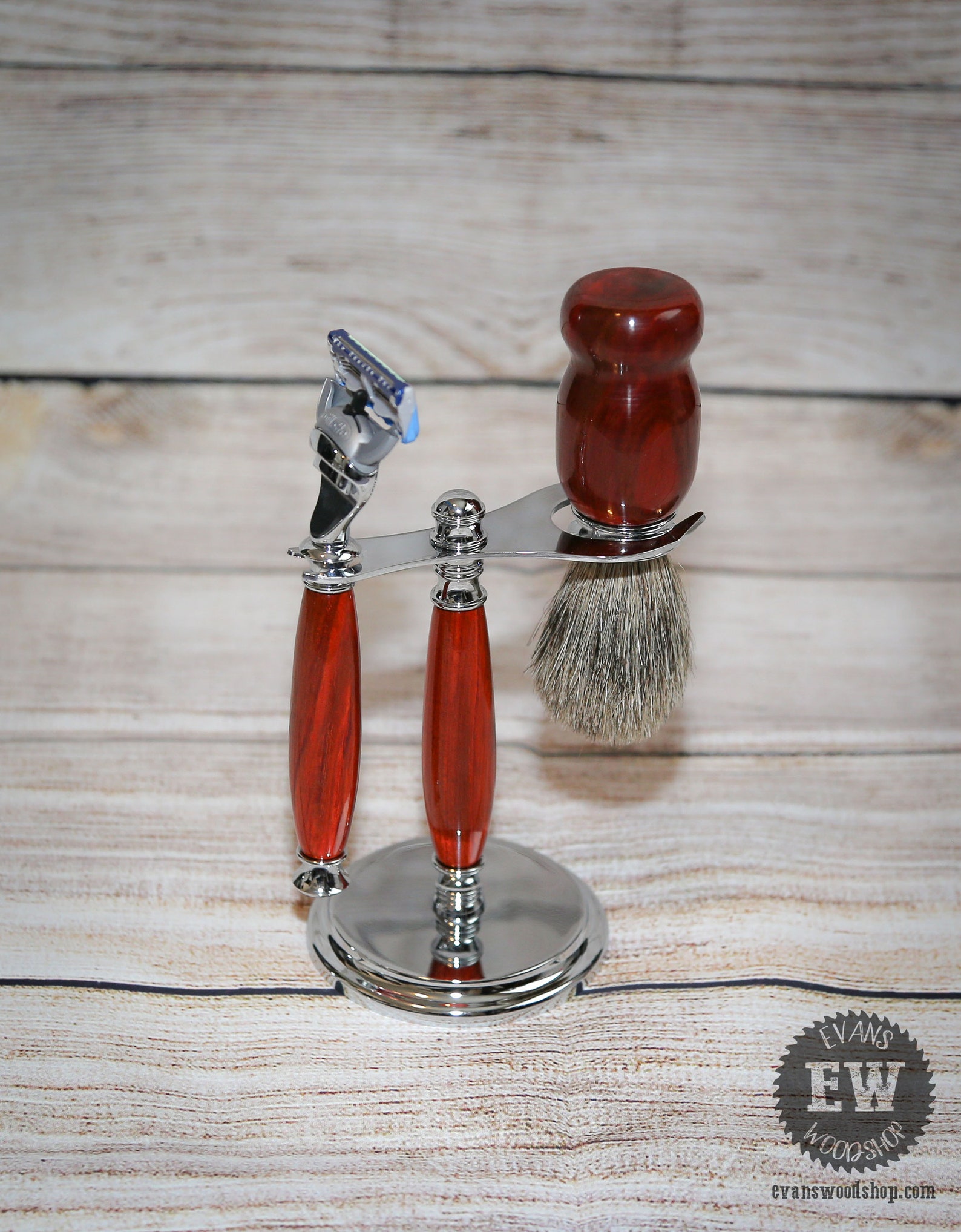 Shaving Kit - Bloodwood - Handmade Shaving Set With Shaving Stand ...