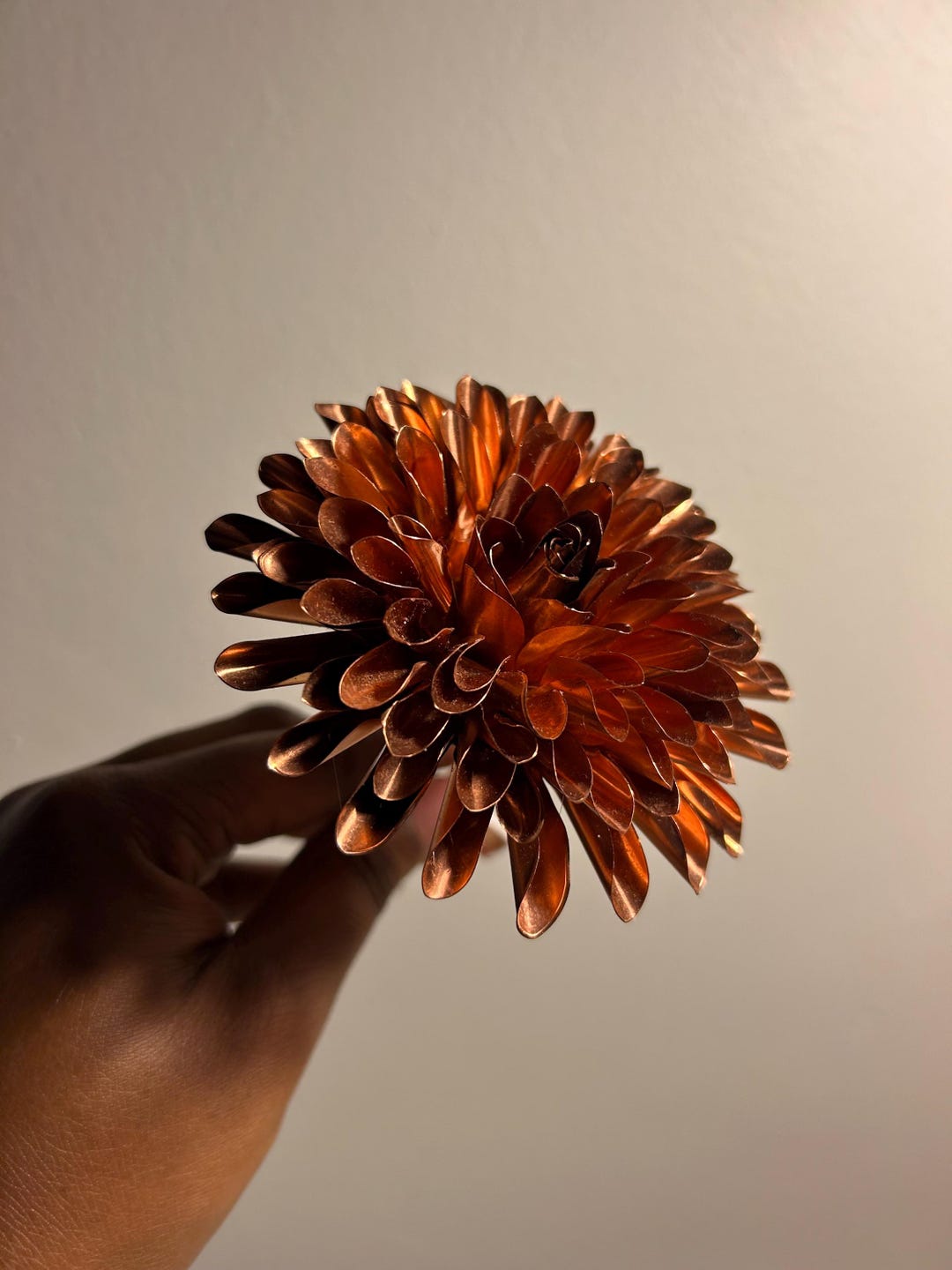 Lovely Handmade Copper Flower, Fall Copper Dahlia, Metal Dahlia, Fall ...