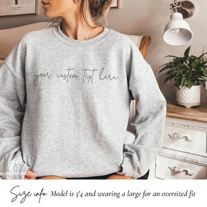 Custom Sweatshirt, Custom Cursive Script, Personalized Tshirt ...