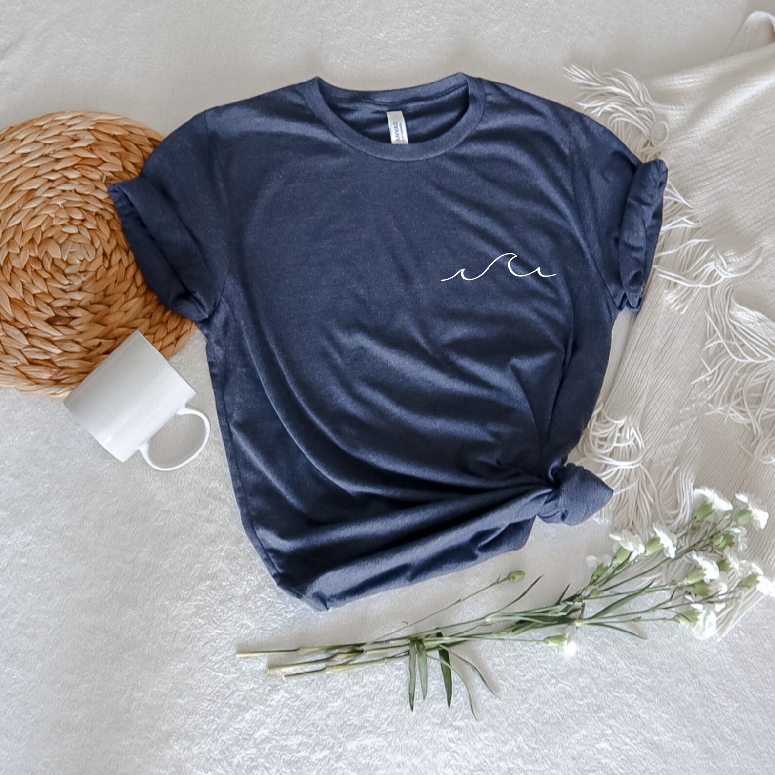Ocean Wave Shirt, Wave Tshirt, Beach Shirt, Simple Minimalist Wave ...