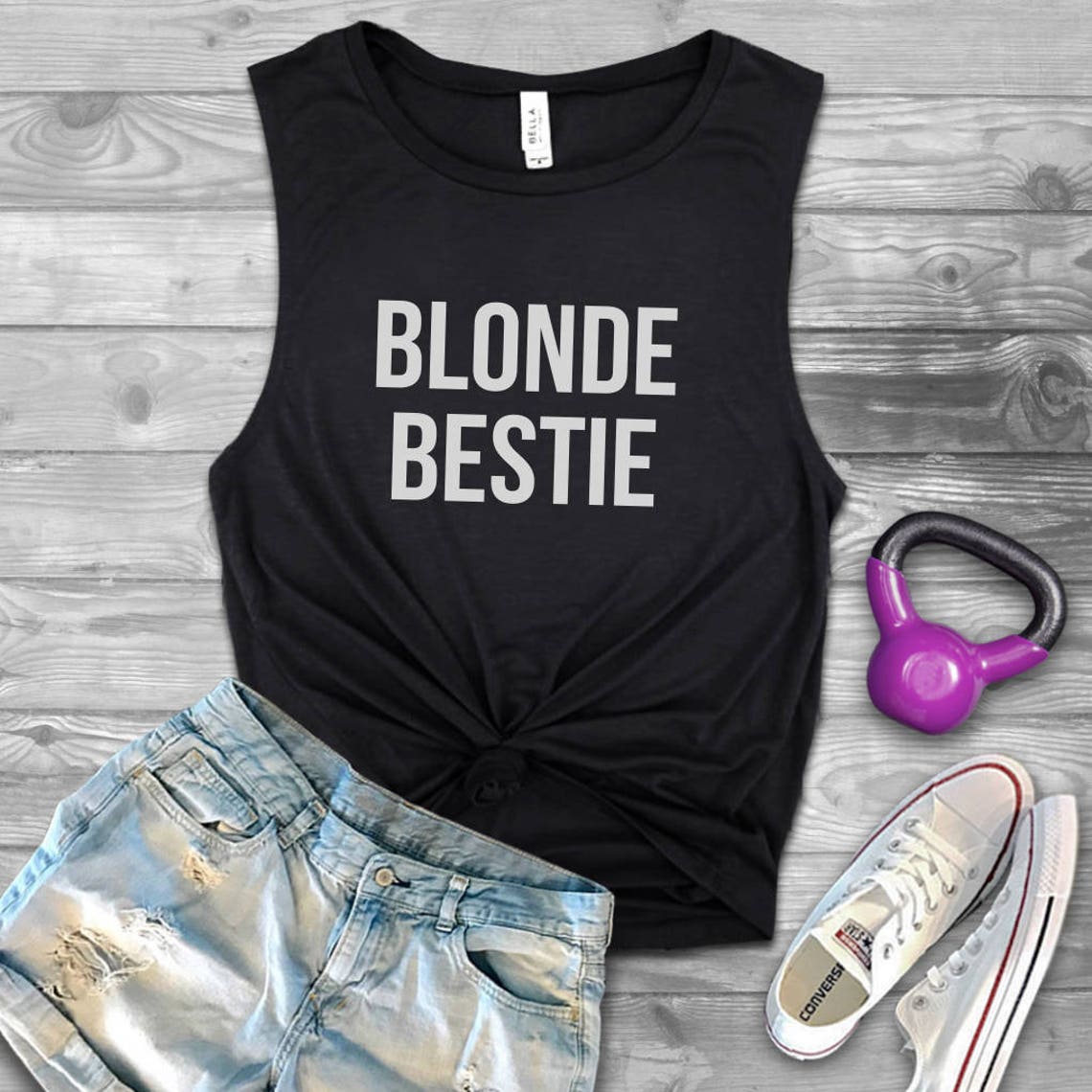 Blonde Bestie Brunette Bestie Tank Tops - Best Friend Gift - Blonde and ...