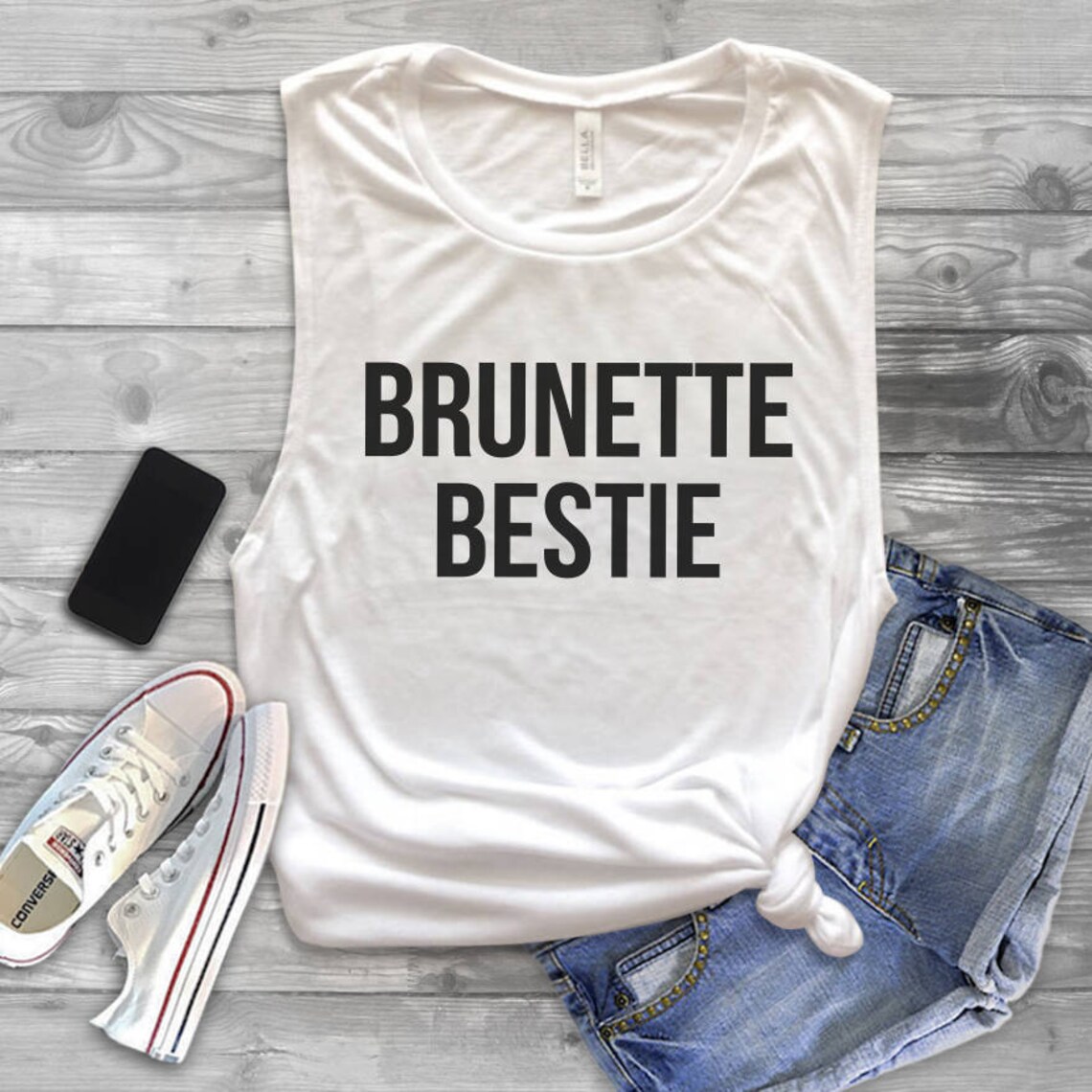 Blonde Bestie Brunette Bestie Tank Tops - Best Friend Gift - Blonde and ...