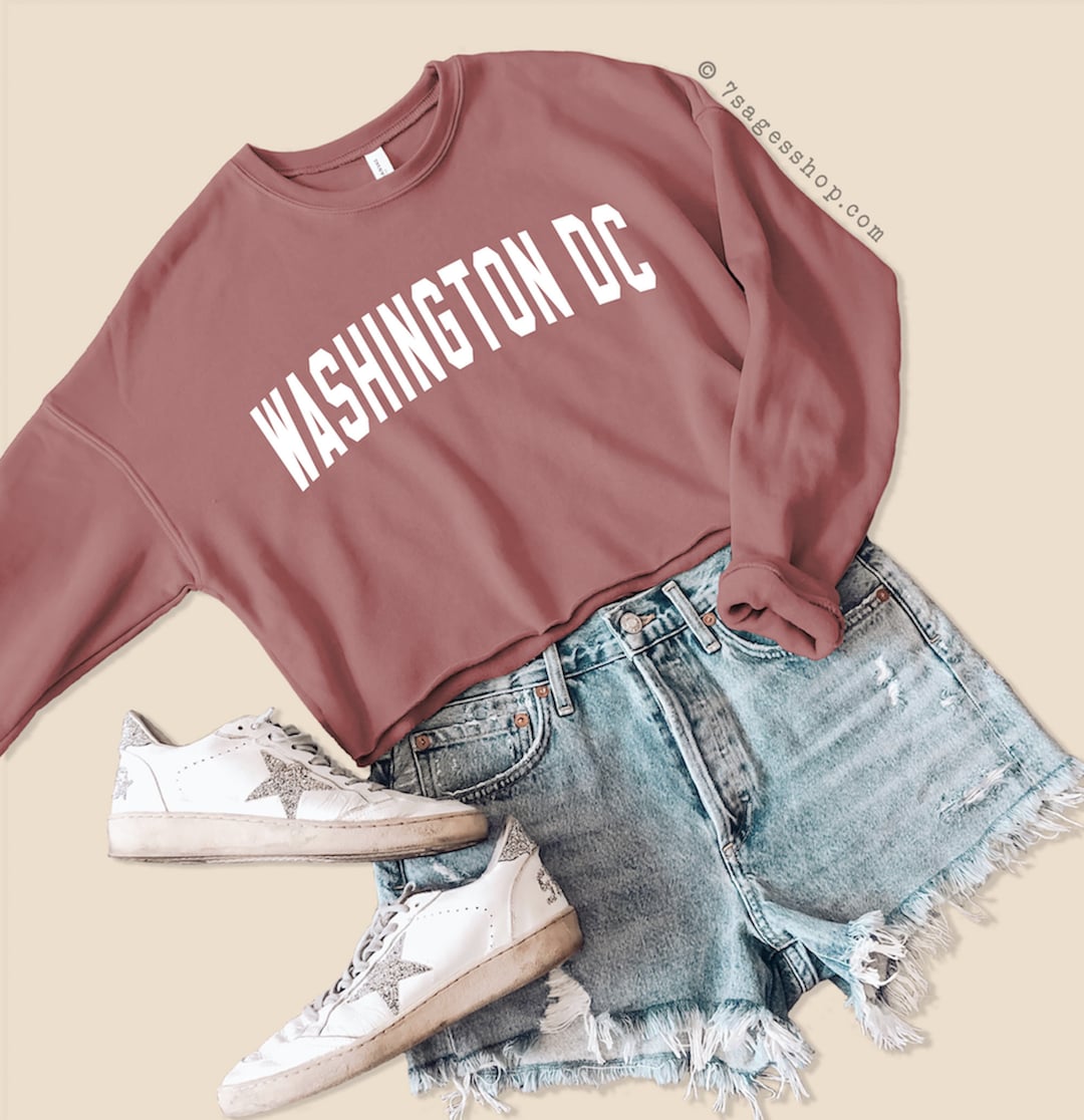 Washington DC Sweatshirt - Washington DC Cropped Sweatshirt - DC Shirts ...