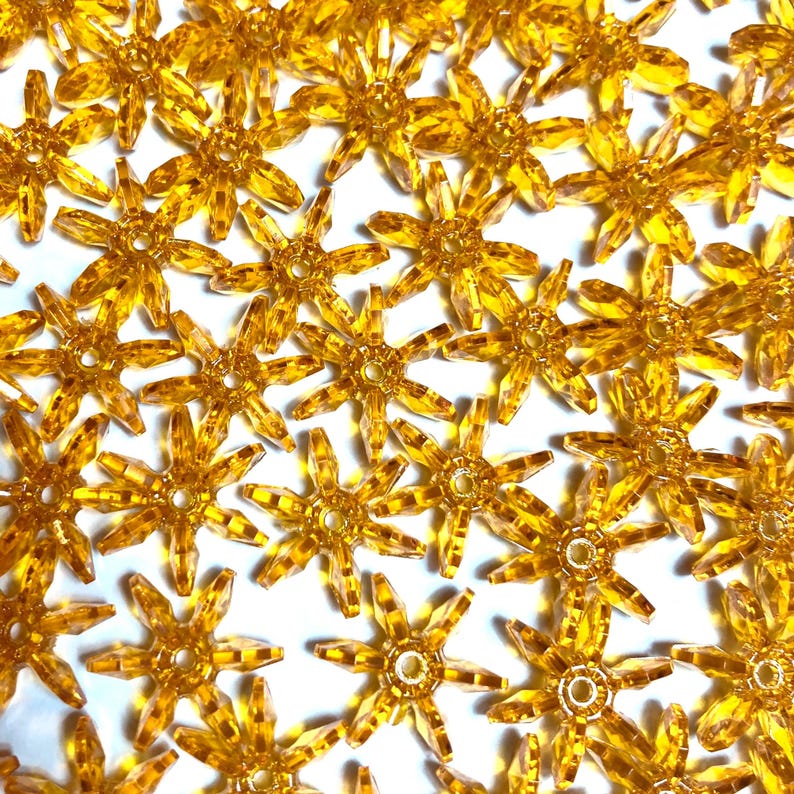 Orange Sunburst Beads Snowflake Paddlewheel Starburst Fall Orange Beads ...