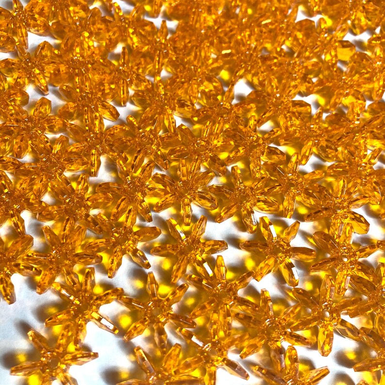 Orange Sunburst Beads Snowflake Paddlewheel Starburst Fall Orange Beads ...