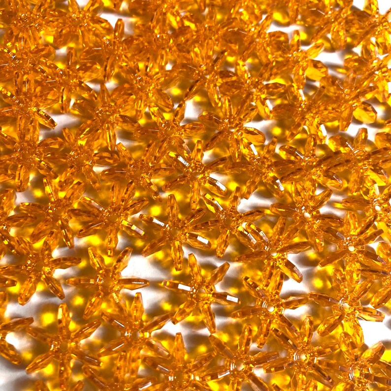 Orange Sunburst Beads Snowflake Paddlewheel Starburst Fall Orange Beads ...