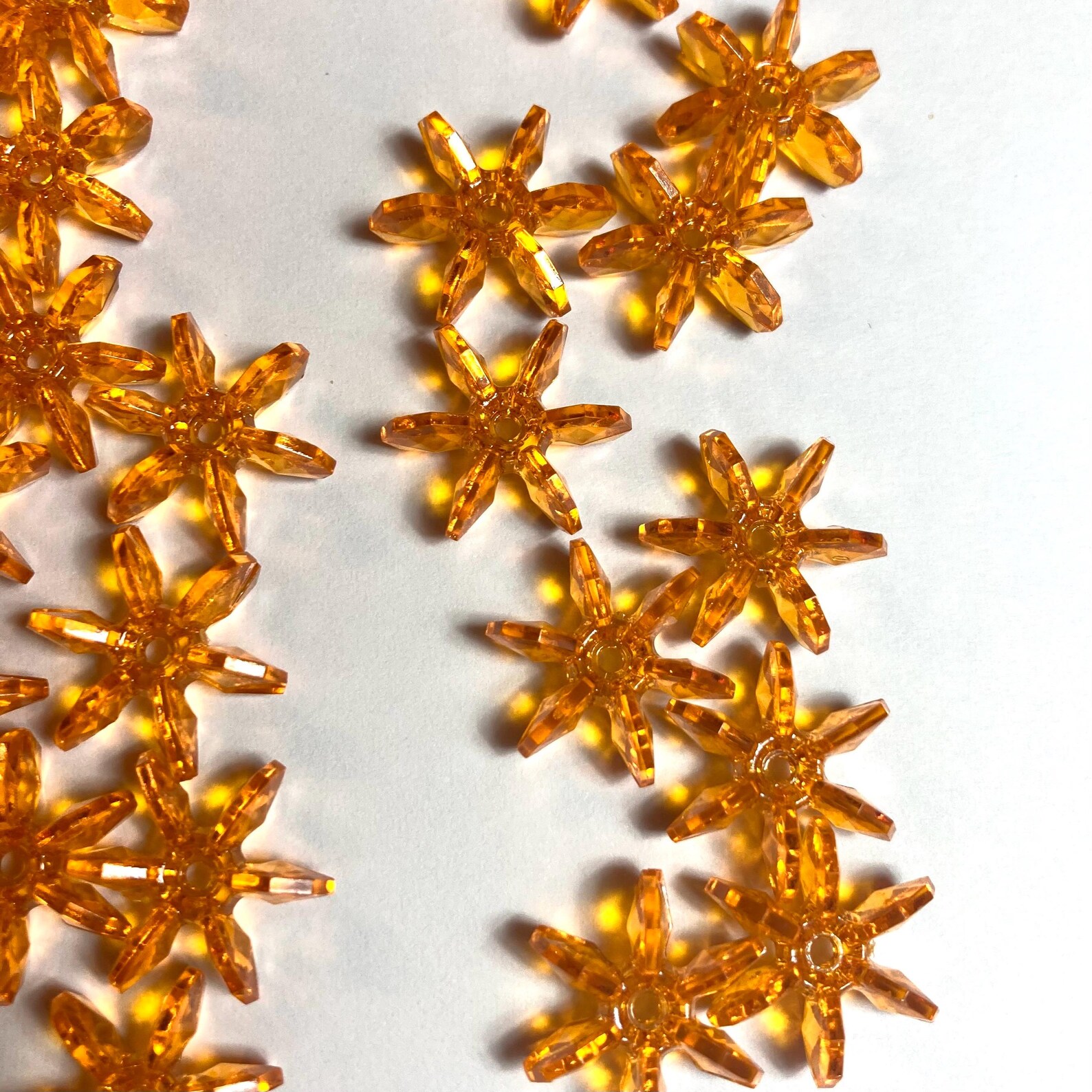 Orange Sunburst Beads Snowflake Paddlewheel Starburst Fall Orange Beads ...