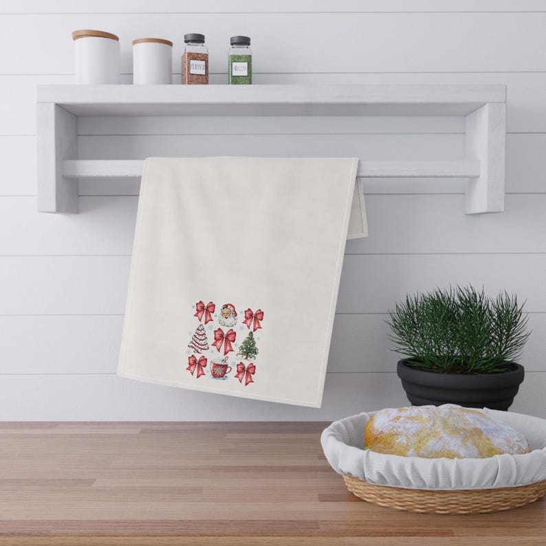 Festive Holiday Tea Towels, Christmas Kitchen Decor, Seasonal Home ...