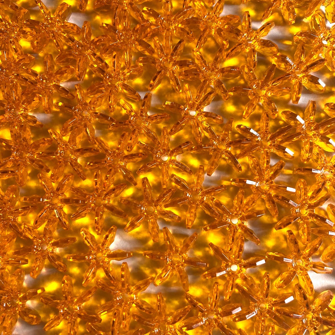 Orange Sunburst Beads Snowflake Paddlewheel Starburst Fall Orange Beads ...