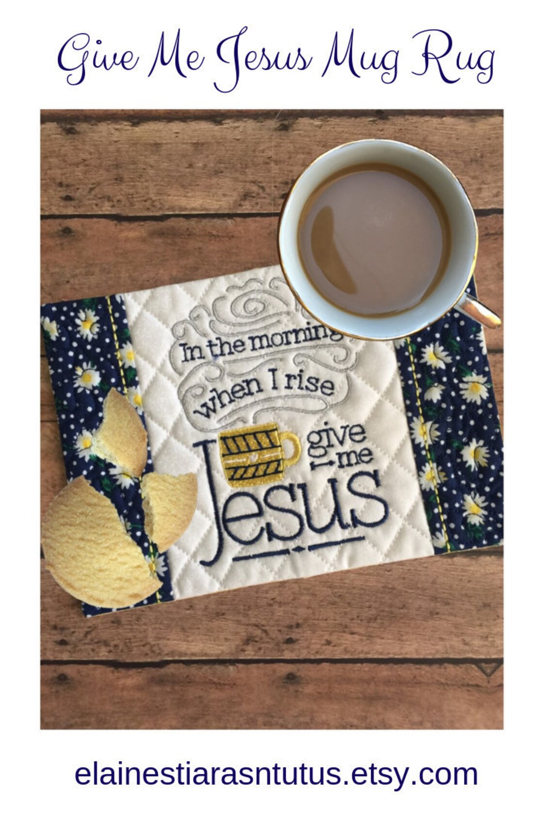 Christian Mug Rug Embroidered With Give Me Jesus Yellow and - Etsy