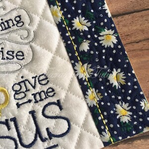 Christian Mug Rug Embroidered With Give Me Jesus Yellow and | Etsy