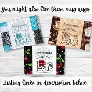 Christian Mug Rug Embroidered With Give Me Jesus, Yellow and White ...