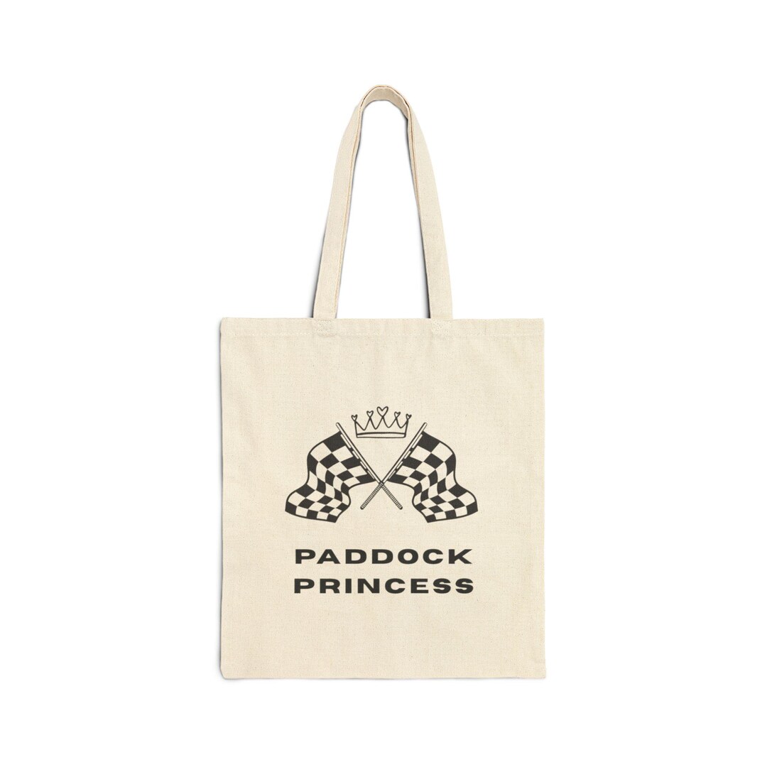 Paddock Princess Tote Bag | Racing Flags, Crown Canvas Shopper - Etsy