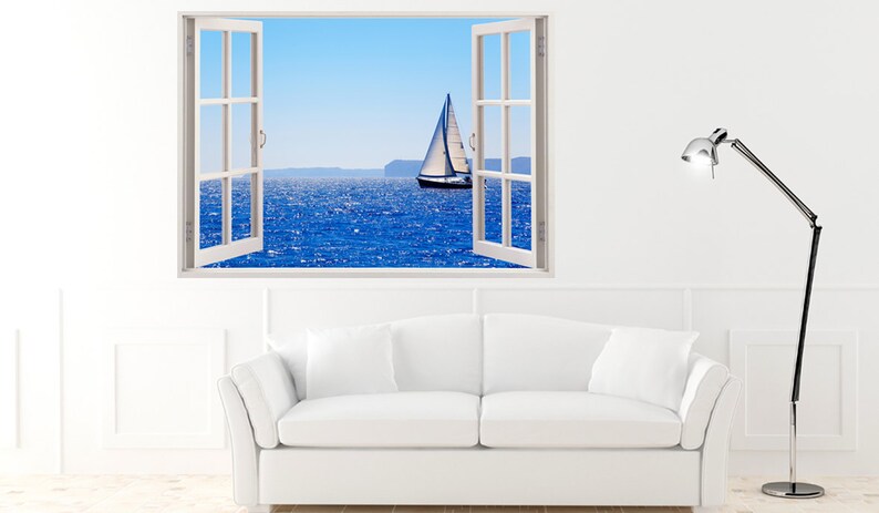 Sailboat Wall Decal Boat 3D Window Boat Wall Decal for Home - Etsy