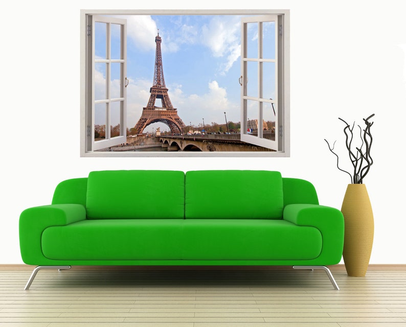 Eiffel Tower Wall Sticker 3D Window Paris Decal for Home - Etsy