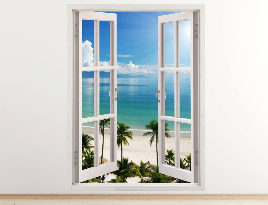 Beach Wall Decal Vertical 3D Window Coast Wall Sticker Decor - Etsy