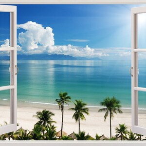 Beach Wall Decal 3D Window Coast Wall Sticker for Home Decor - Etsy