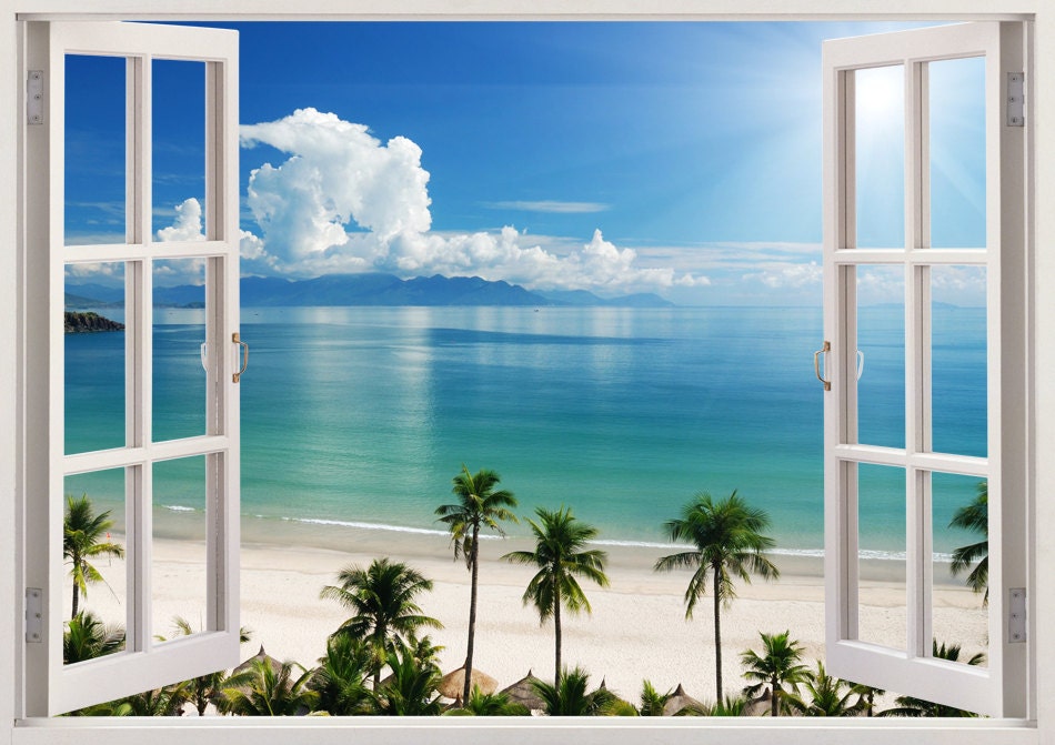 Beach Wall Decal 3D Window Coast Wall Sticker for Home Decor - Etsy