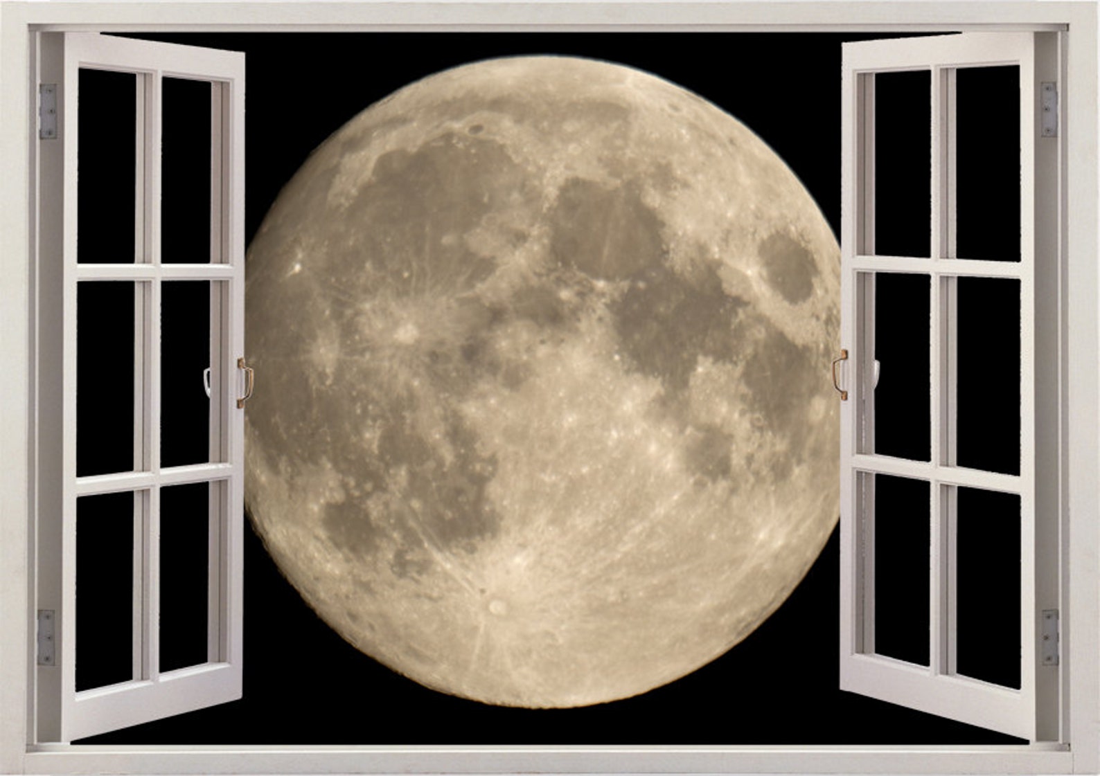 Moon Wall Sticker 3D Window Moon Wall Decal for Home Decor | Etsy