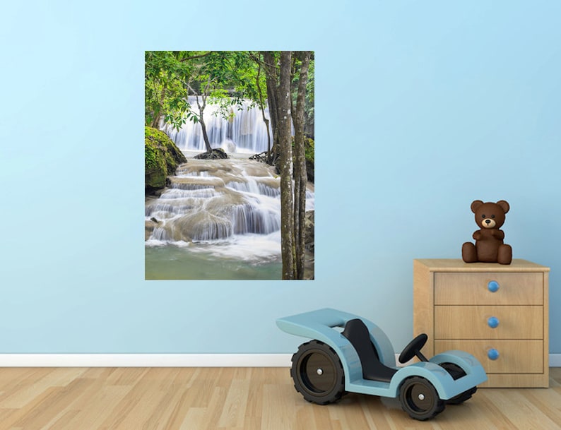 Waterfall wall decal vertical 3D window Waterfall wall | Etsy